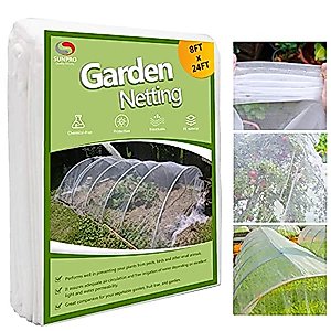 Garden Netting Pest Barrier, Plant Covers 8x24Ft Garden Mesh Netting Mosquito Net Bird Netting for Garden Protection, Garden Net Plant Netting for Raised Garden Beds Row Cover