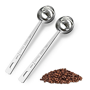 Leyaron Tablespoon Measuring Spoon Set of 2, Coffee Scoop for Ground Coffee, Stainless Steel Coffee Spoons 15ml Long Handle for Coffee Tea Flour Sugar Kitchen