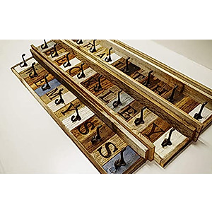 Personalized Reclaimed Barn Wood Coat Rack with 4 inch Deep Shelf, Decorative Custom Wall Mounted Entryway hooks, Rustic Farmhouse Hat Umbrella Tree Accent Your choice of length and colors