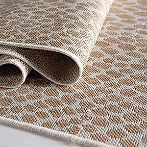 Unique Loom Jill Zarin Outdoor Collection Animal Print Area Rug (7' 10 x 10' 0 Rectangular, Dark Beige)