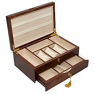 Bello Collezioni - Via Del Corso Luxury Briar Wood Men's/Women's Jewelry Box. Made in Italy