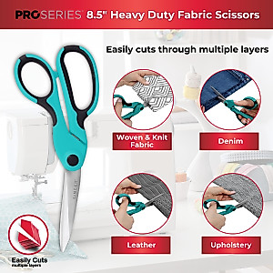 SINGER ProSeries Sewing Scissors Bundle, 8.5" Heavy Duty Fabric Scissors, 4.5" Detail Embroidery Scissors, 5" Thread Snips with Comfort Grip