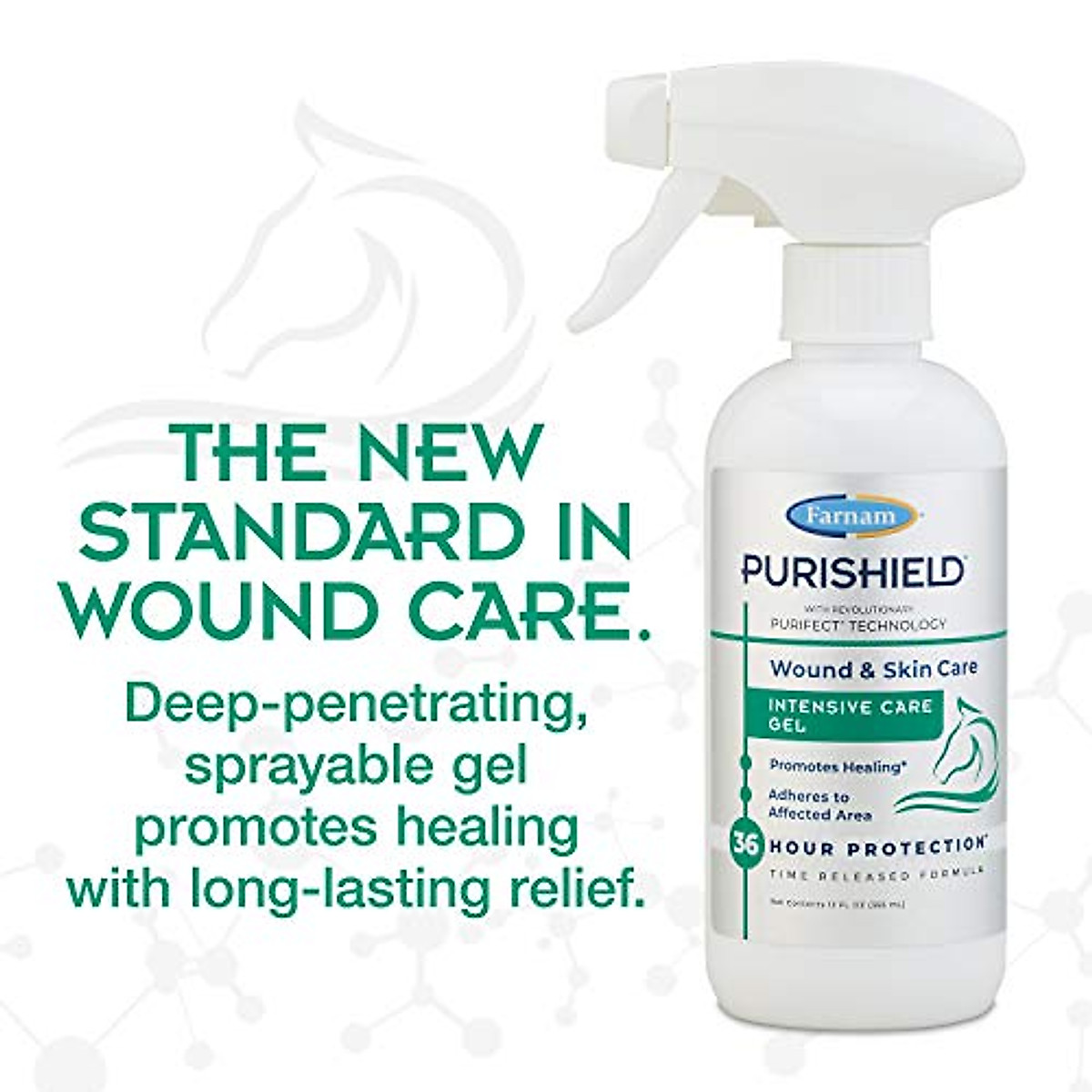 Farnam PuriShield Horse Wound Care, Intensive Care Gel Promotes Healing, Long Lasting Relief and Protection 12 Ounces