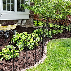 15 Pack Decorative Garden Fence Panels No Dig Fencing, Total 38in (H) x 16ft (L) Coated Metal RustProof Landscape Wire Border Folding Patio Fences Flower Bed Fencing Animal Barrier for Dog