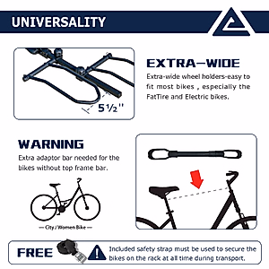 Leader Accessories 2-Bike Platform Style Hitch Mount Bike Rack, Tray Style Bicycle Carrier Racks Foldable Rack for Cars, Trucks, SUV and Minivans with 2" Hitch Receiver