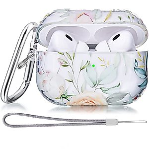 CAGOS for Airpods Pro 2 Case 2022, Clear Cute Floral Airpods Pro 2nd Generation Case Cover with Anti-Lost Lanyard Strap and Keychain for Women Girls Teens, Peonies