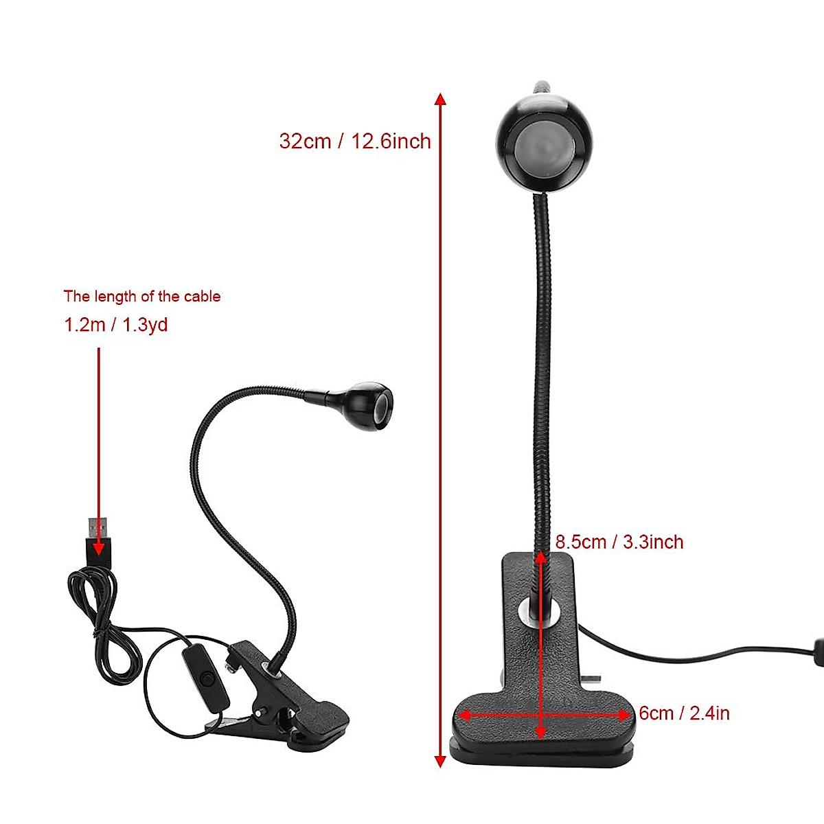 Zopsc USB 3W LED Phone Glue Curing Lamp,Portable Clamp Flexible 360 ° Desk Lamps,395 Wavelength,Plug and Play,for Repairing Phones,Fluorescent Agent Detection,Fluorescent Banknote