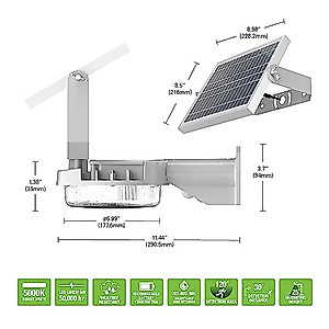 HALO Solar Powered High Brightness 5000 Lumens Motion Activated Outdoor LED Security Area Light