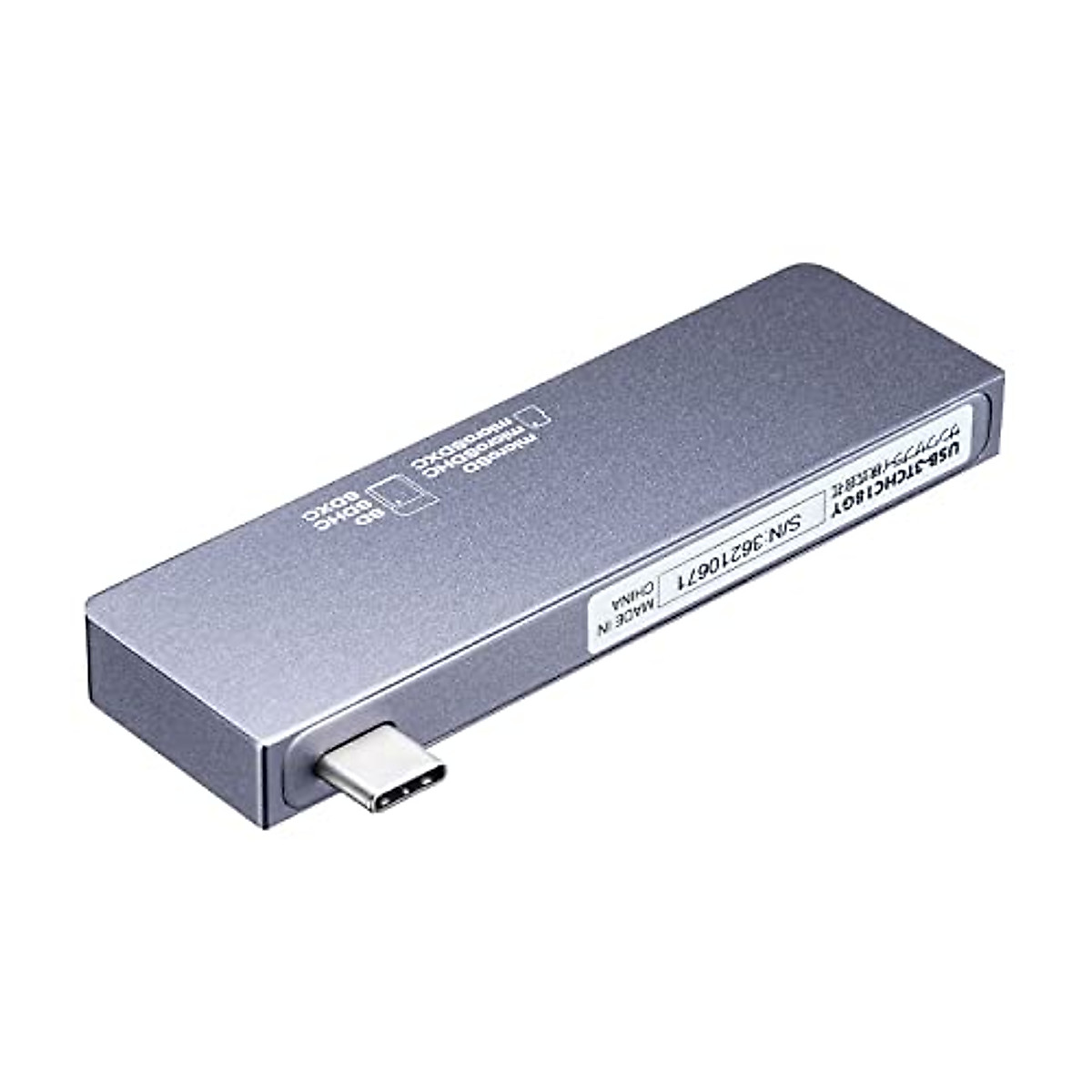 Sanwa Supply USB-3TCHC18GY USB Type-C Hub (with Card Reader)