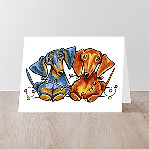 CafePress Dachshund Christmas Greeting Cards Greeting Card (20-pack), Note Card with Blank Inside, Birthday Card Matte