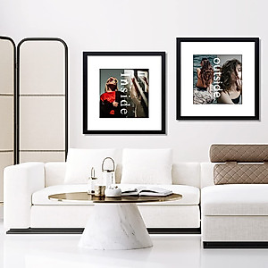 VNVNK 20x20 Frame Black, 20x20 Picture Frame without Mat Or 16x16 with Mat, Photo Frames for Wall Display Set of 1