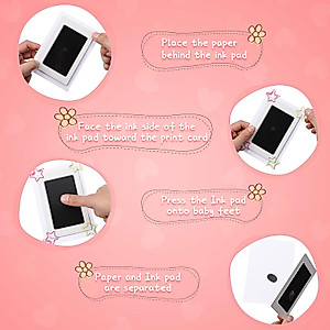 13 Piece Large and Medium Baby Inkless Handprint Footprint Kit Include 3 Clean Touch Ink Pad 6 Imprint Card and 4 Star Shaped Paper Clip Paw Stamp Print Keepsake Kit for Infant Newborn Birth Registry