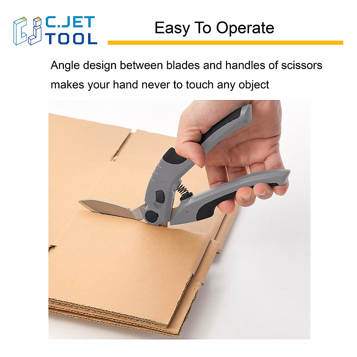 C.JET TOOL 10" Heavy Duty Scissors, Carpet Cutter, Industrial Scissors, Multipurpose, Scissors for Carpet, Cardboard, Leather, Pruning, Gardening, Professional Soft Grip Stainless Steel (Black)