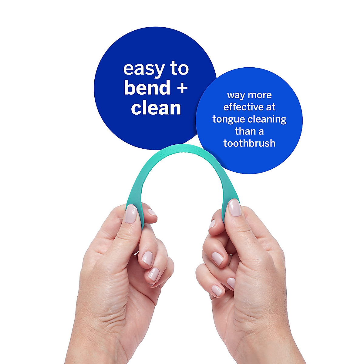 Supersmile Ripple Edge Tongue Cleaner, Ergonomic Reusable Tongue Scraper, 3 Count