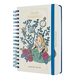 Grupo Erik Disney Alice In Wonderland Diary 2023-2024 | Back To School 12 Months Academic Diary Day To Page A5 | August 2023 - July 2024 | Mid Year Diary 2023-2024 With Stickers | Disney Gifts