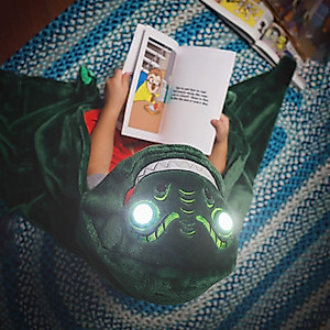Bright Eyes Blanket 2023 Version Super Soft Blanket for Kids with LED Lights - Hooded Blanket, Robe, Comfy Throw Blanket, Dinosaur; Warm Fuzzy Blanket, Animal Blanket, Machine Washable