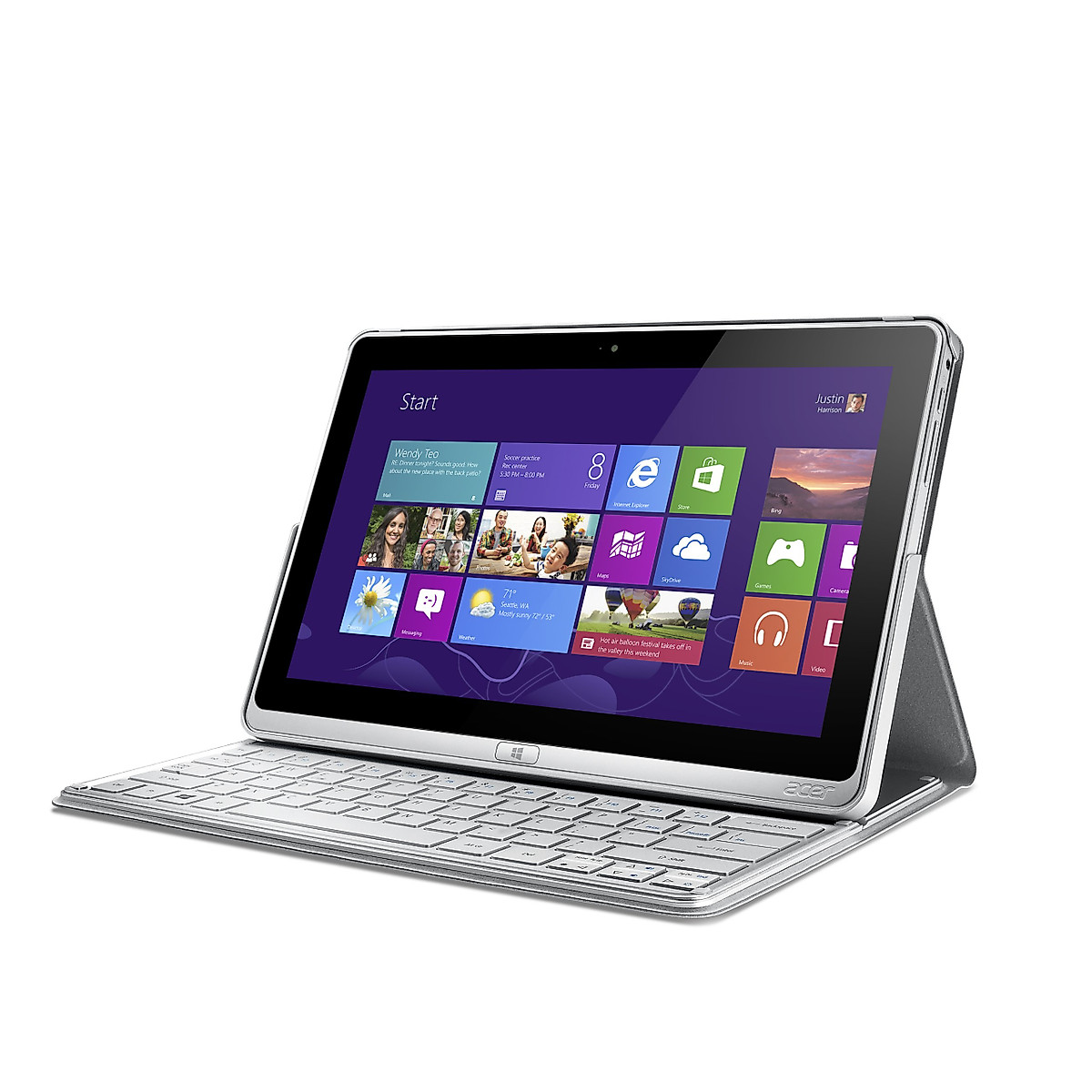 Acer Aspire P3-171-6820 Detachable 2 in 1 Touchscreen Ultrabook (Windows 8, Intel Core i5-3339Y 1.5 GHz, 11.6" LED-lit Screen, Storage: 120 GB, RAM: 4 GB) Silver
