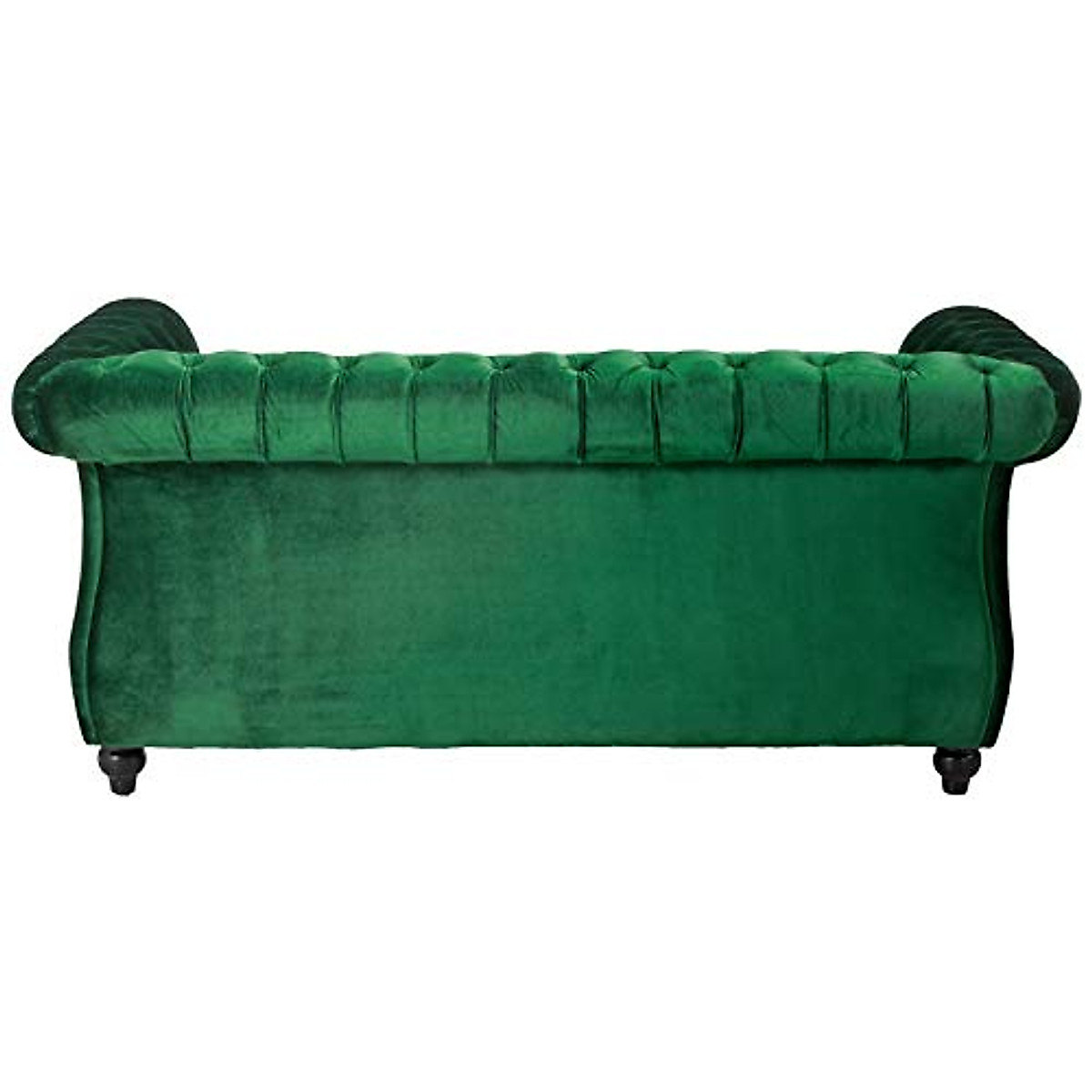 GDFStudio Christopher Knight Home Karen Traditional Chesterfield Loveseat Sofa, Emerald and Dark Brown, 61.75 x 33.75 x 27.75