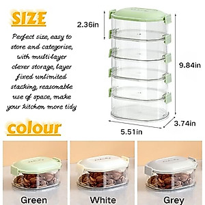 Spice Seasoning Storage Box,2024 Upgrade Green Multi-layered Seasoning Storage Box,Fruit Multi-layer Storage Containers,Airtight Food Organizer Containers for Kitchen Organizer Accessories (5 Layer)