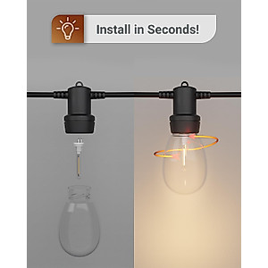 Sunco 6 Pack S14 LED Patio String Light Replacement Bulbs for Outdoors, 1W=4W, 2700K Soft White, Non-Dimmable, 50 Lumens, 2-Prong G5 Base, Wet Rated ETL