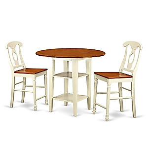 East West Furniture SUKE3H-BMK-W Dining Set, Medium