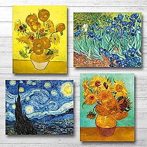 YASEN Van Gogh Canvas Wall Art Posters And Prints Of Famous Painting Abstract Wall Art Prints Unframed Art 8x10 Vincent Van Gogh Poster Artwork (4 Pack A)