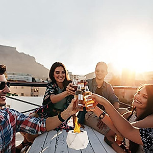 Kate's Home Portable Tabletop Fire Pit | Concrete Bowl Fireplace for Outside and Inside Rubbing Alcohol Mini Solo Bonfire Burning Pot Personal Smores Maker Stone Decor Patio, Balcony (fb101)