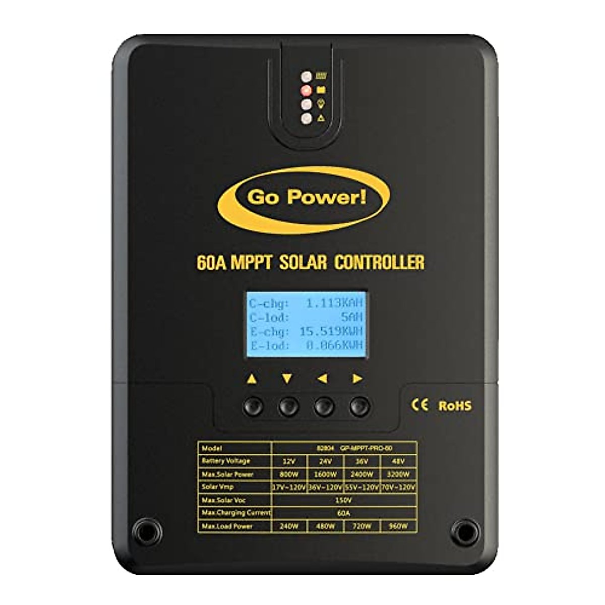 Go Power GP-MPPT-PRO-60 MPPT Flush-Mount Remote Display