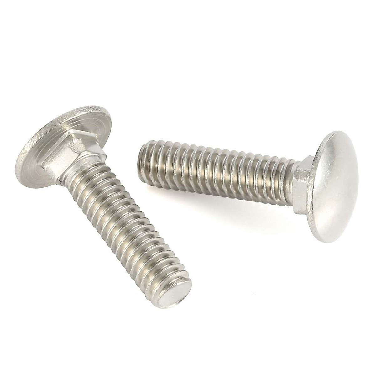 1/4-20 x 3/4" (1/2" to 6" Available) Carriage Bolts Screws, Stainless Steel 18-8 (304), Round Head, Square Neck, Fully Threaded, 25 PCS