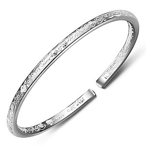 Women's 999 Solid Sterling Silver Bracelets, Sterling Silver