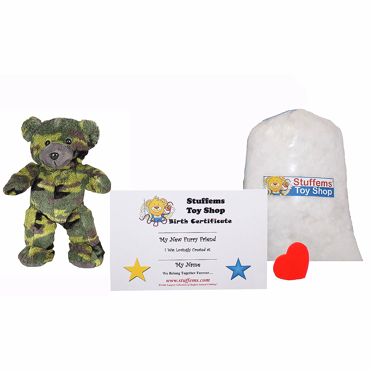 Make Your Own Stuffed Animal Mini 8 Inch GI The Camo Bear Kit - No Sewing Required!