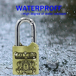 Alarm Padlock - Anti-Theft Heavy Duty Security Alarm Lock - 120db Alarm Sound - Weather Proof for Door Storehouse Truck with 4 Keys (10mm) Bronze