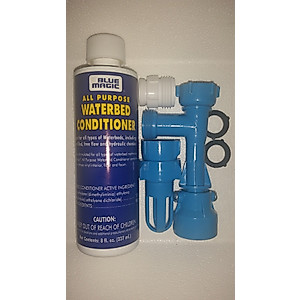 BLUE MAGIC WATERBED FILL DRAIN KIT with (8) OZ ALL PURPOSE CONDITIONER