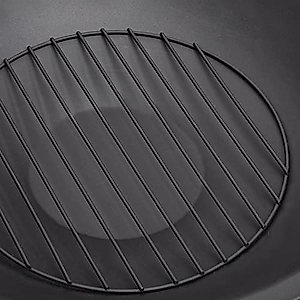 MoNiBloom 22" Portable Fire Pit Outdoor Wood Burning Firepit Outside BBQ Grill Cooking with Rack for Patio Backyard Picnic Garden, Black