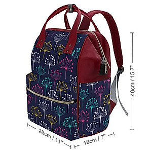 Flying Flower Diaper Bag Backpack Large Capacity Mommy Bags Multifunction Nappy Bag Travel Back Pack Red-Style