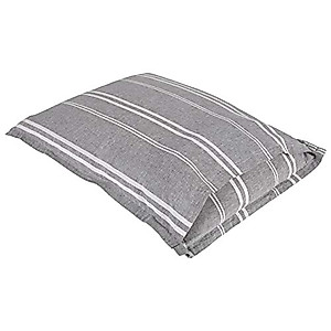 Rivet Classic Maxwell Garment- Washed Stripe Full/Queen Duvet Cover Set, 90" x 90", Gray with White Stripe