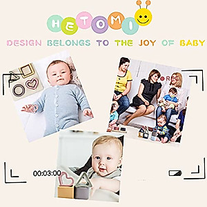 HETOMI Baby Soft Nesting Sorting Stacking Toys Silicone Teething Blocks Shapes Recognition Learning Development Toys for Toddler 3+ Months(Beige)