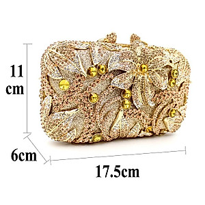 ZLXDP Evening Hollow Out Crystal Floral Diamond Evening Clutch Bag Party Wedding Purse