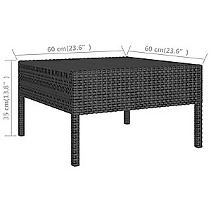 DGZLIIO Outdoor Rattan Patio Conversation Set, Outdoor Furniture, 5 Piece Patio Lounge Set with Cushions Poly Rattan Black Suitable for Garden, Backyard, Balcony, Porch.