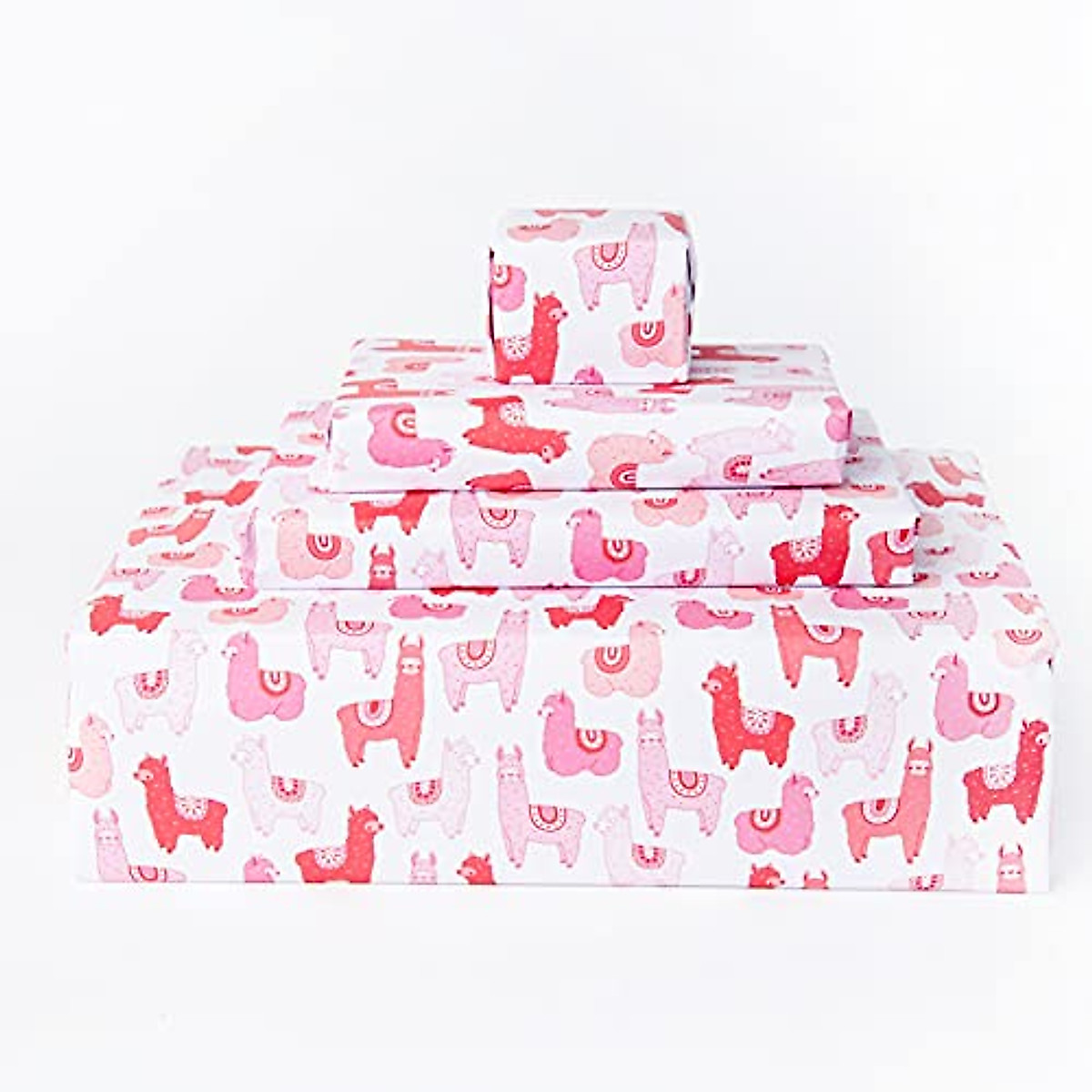 CENTRAL 23 - Wrapping Paper for Girls - Pink Llamas - Fun Gift Wrap for Kids - 6 Sheets - 1st 2nd 3rd Birthdays - Cute Anniversary or Valentines Day Wrapping Paper for Girlfriend Wife - Recyclable