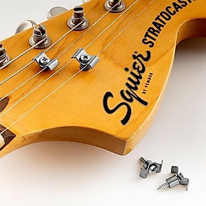 Musiclily Metal Vintage String Guides String Trees Retainers for Fender Strat Tele Style Electric Guitar, Chrome(Set of 2)