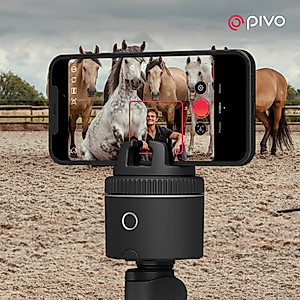 Pivo Pod Silver Equestrian Pack, Auto Face, Body, Horse Tracking Phone Holder, 360° Rotation, Remote Control for Hands-Free Video Recording