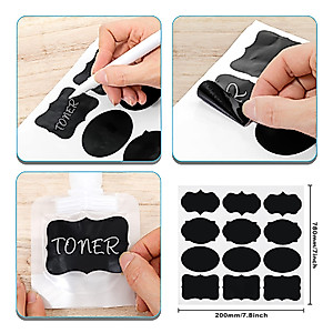 Zopeal 12 Pieces Portable Travel Fluid Makeup Packing Bag, Transparent Clamshell Packaging Bags Stand Up Fluid Makeup Bags with Folding Funnel Black Stickers Chalk Pen for Women Travel Supplies