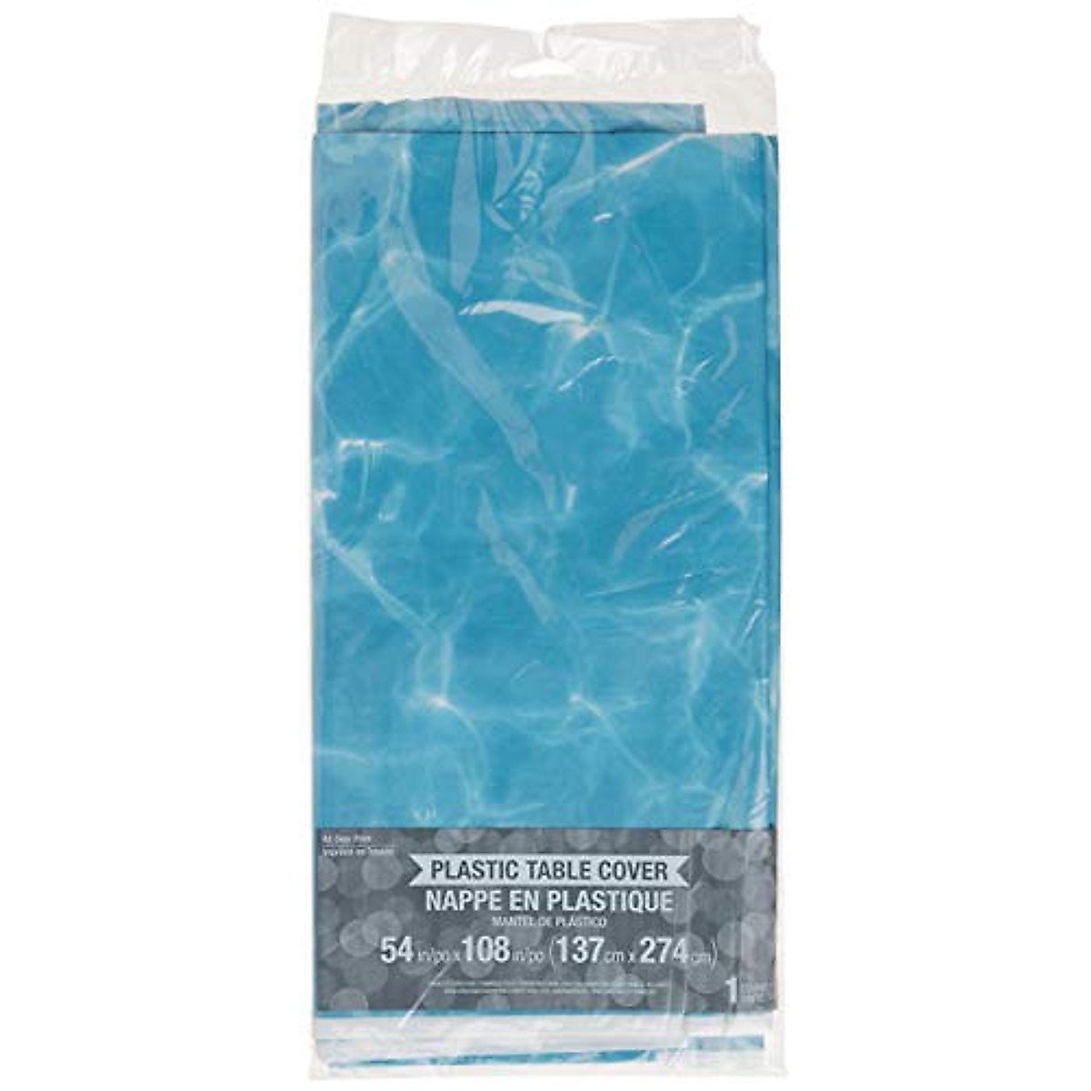 Creative Converting TABLECOVER PL 54" X 108" AOP Plain Water Print Plastic Tablecloth, 54 x 108, Multicolor