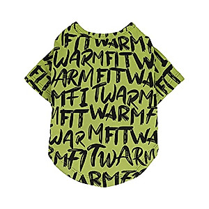 Fitwarm Sleeve Dog Shirt, Summer Clothes for Puppy Small Dogs Cats Kitten Pet, Casual Dog T Shirt Apparel Clothing Outfits, 100% Cotton, Green, Small