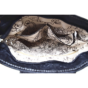 Camouflage Rhinestone Cross Pistol Buckle Western Crossbody Handbags Cowgirl Country Studded Purse Women Single Shoulder Bag (#1 Black)