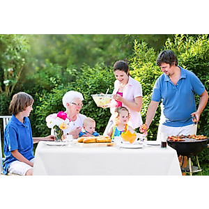 Utopia Kitchen Plastic Table Cloth Disposable (12 Pack - 54x108 Inch) White Rectangle Tablecloth Waterproof Stain Resistant Party Table Cover