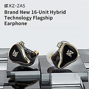 KZ ZAS 7BA+1DD in Ear Earphone 16 Unit Hybrid Technology Flagship Earphone Monitor Headphones 8Core Cable Music Sport Earphone (with Mic, White)