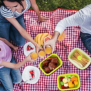 Maxcheck Set of 24 Silicone Collapsible Food Storage Containers with Lids Vent 12 oz Collapsible Meal Container for Kitchen Lunch Boxes Microwave Freezer Safe (Green)