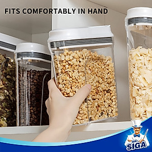 MR.SIGA 2 Pack Airtight Cereal Dispenser Set, Cereal Containers Storage Dispenser, BPA Free, 1.3 L / 1.37qt, Medium, White